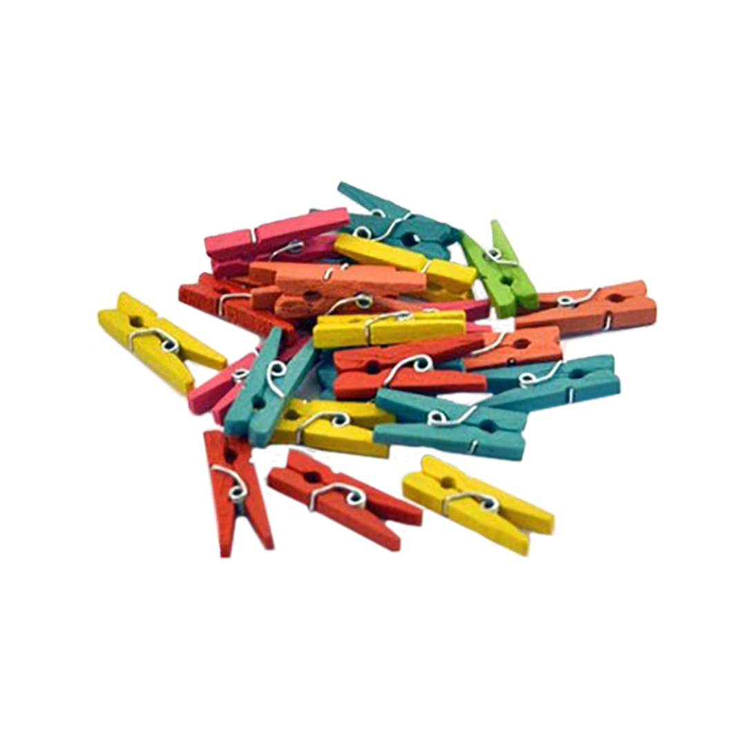 GANCHOS MINI P/ROPA DE MADERA COLORES 45/1 BLISTER (Micro Pinzas ...