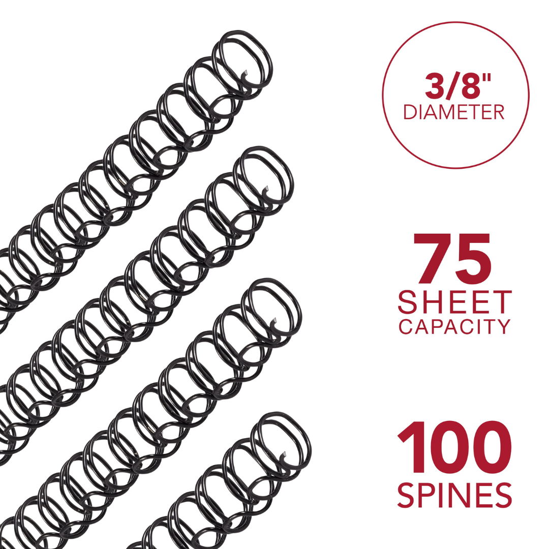 ESPIRALES TWIN LOOP 100/1 3/8" NEGRO – Comercial Caribe