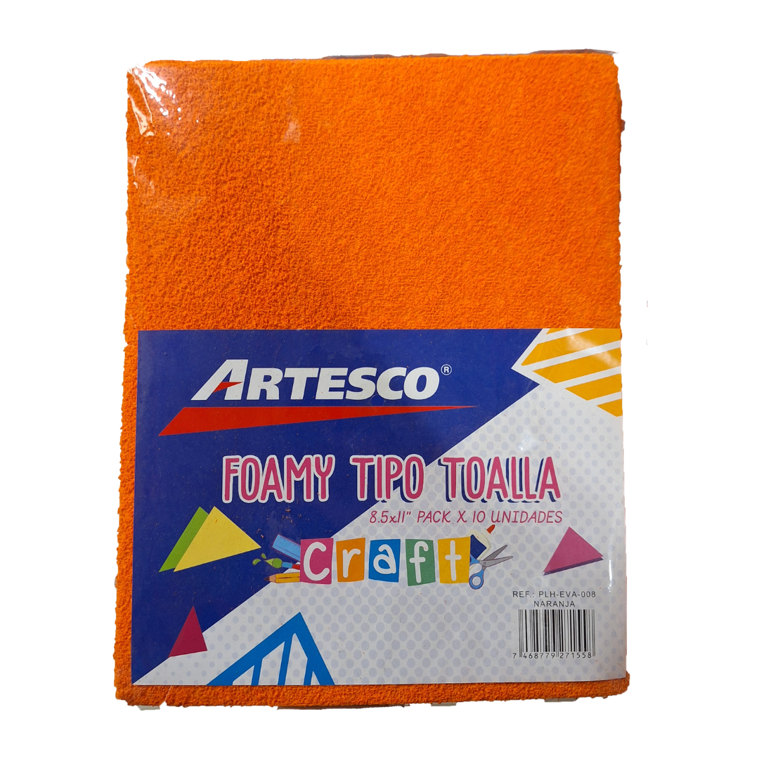 FOAMY T/TOALLA (8.5 X 11) NARANJA 10/1 – Comercial Caribe