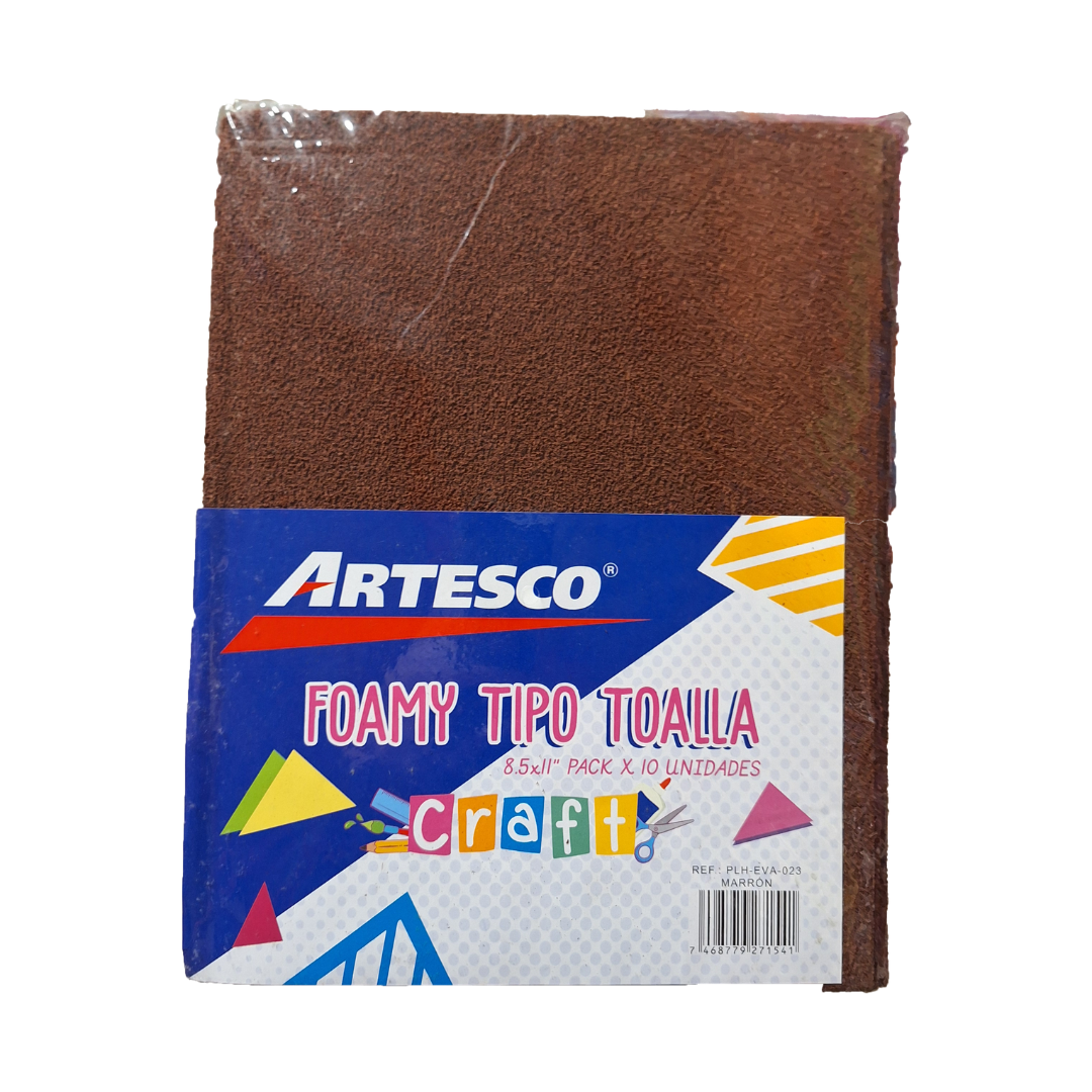 FOAMY ARTESCO T/TOALLA (8.5 X 11) MARRON – Comercial Caribe