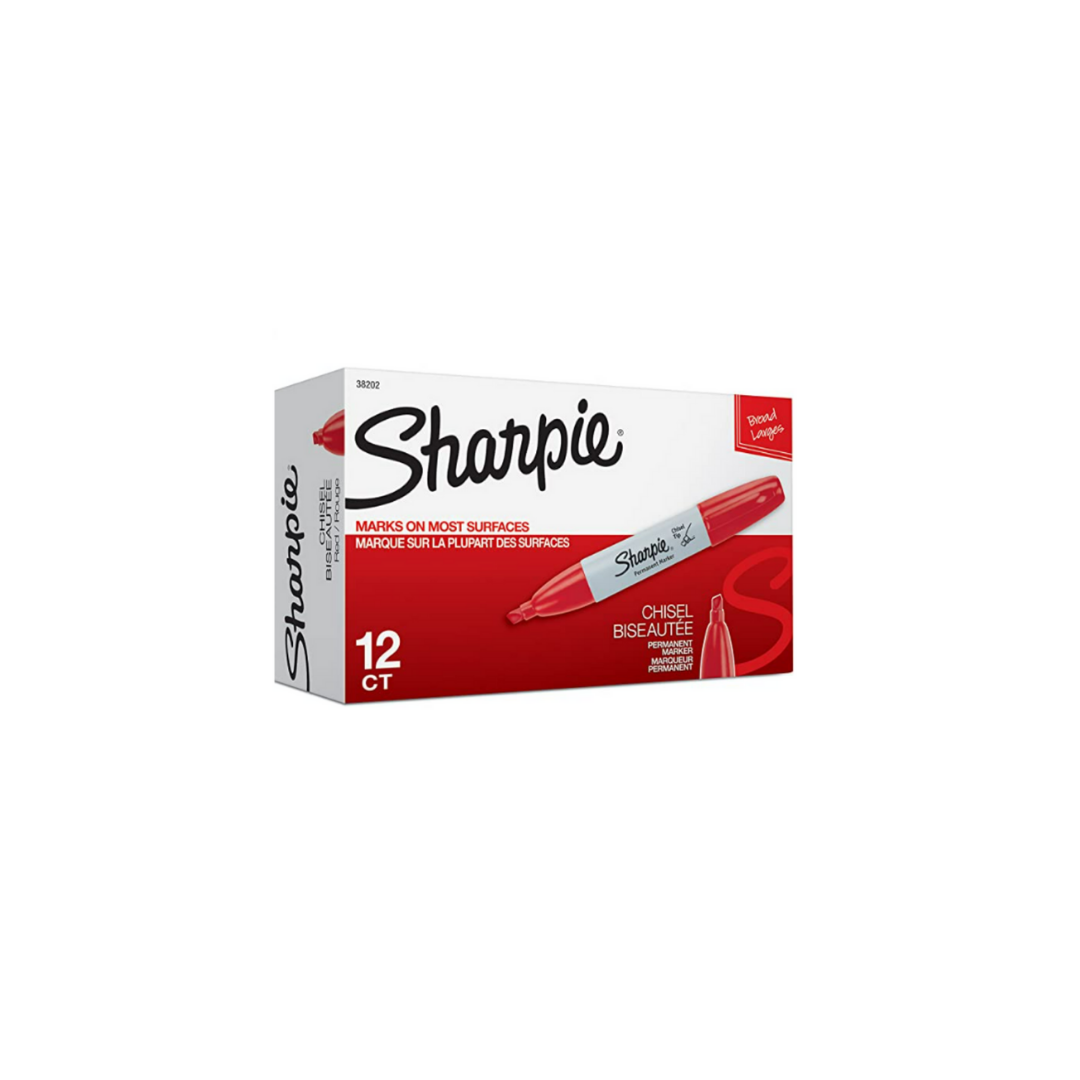 FELPAS PERMANENTE SHARPIE CHISEL ROJA PAQ. 12 – Comercial Caribe
